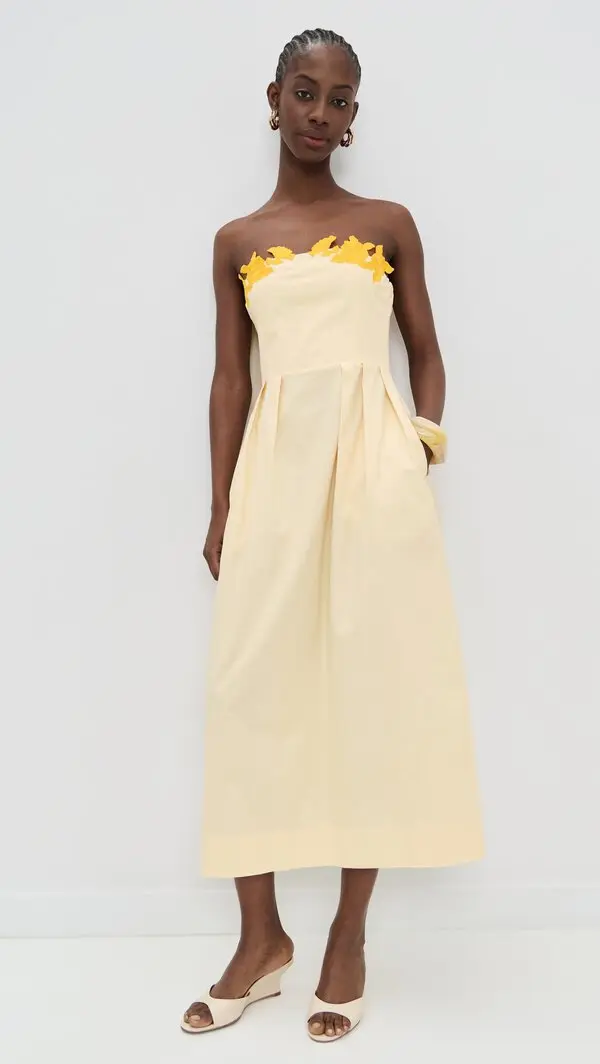 Fanm Mon Lorr Marassa Midi Dress - Light Yellow