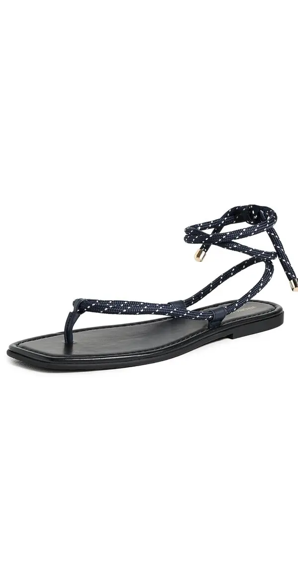 Veronica Beard Carmina Cord Sandals - Eclipse/coconut