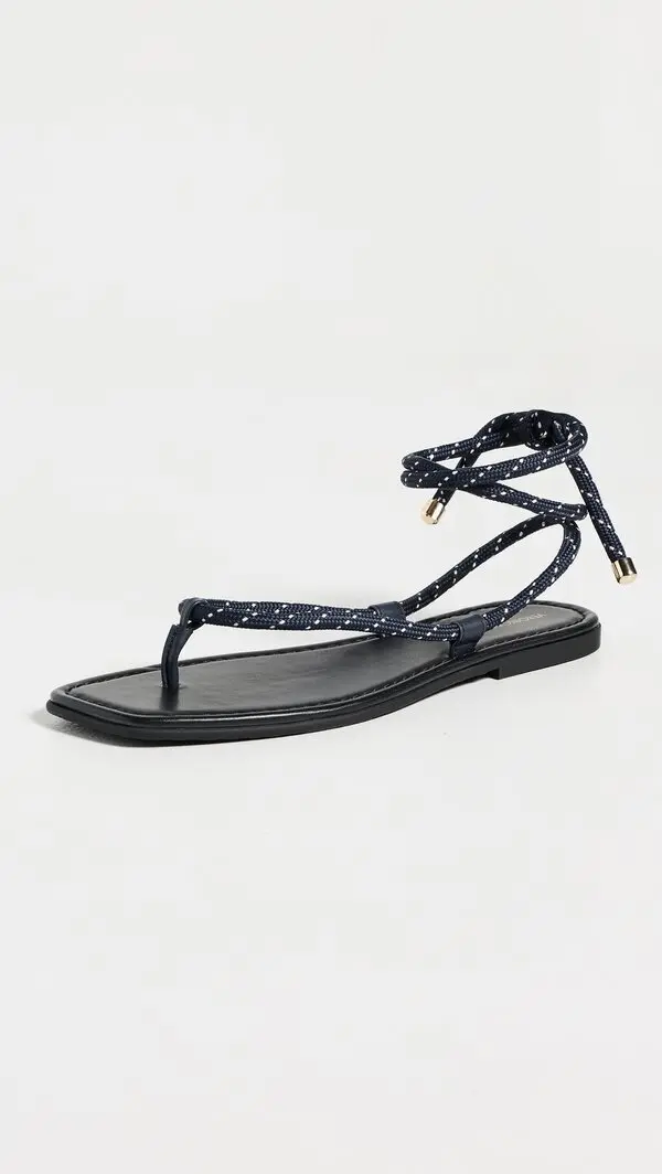 Veronica Beard Carmina Cord Sandals - Eclipse/coconut