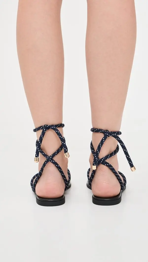 Veronica Beard Carmina Cord Sandals - Eclipse/coconut