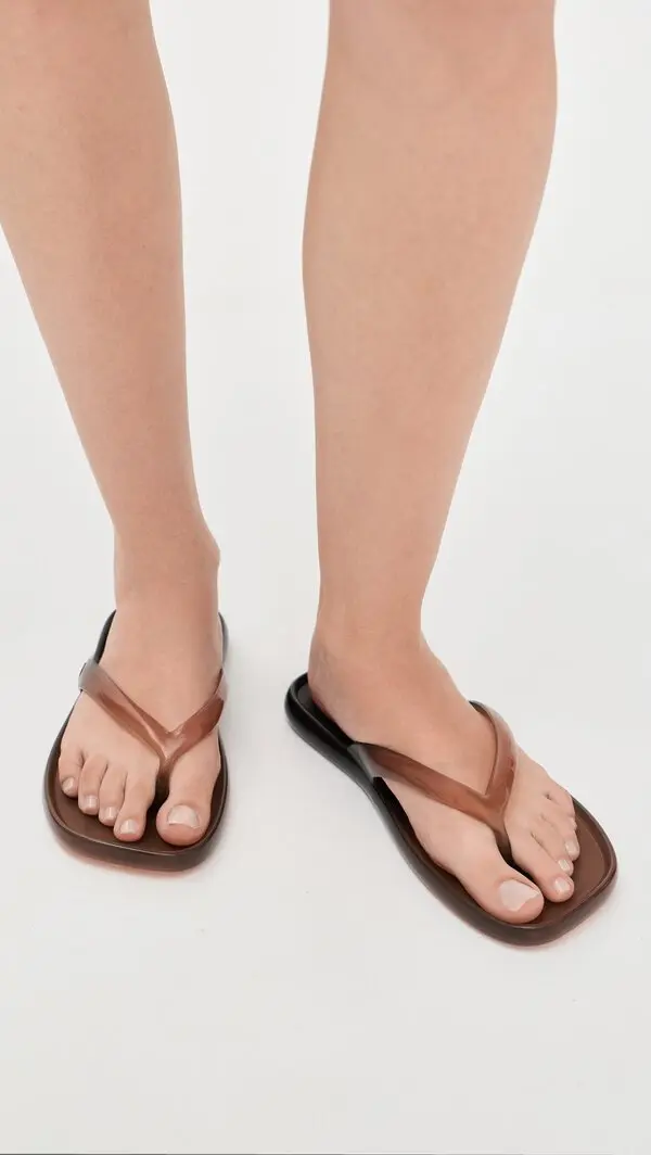 Melissa Beachwear Flip Flops - Brown/black
