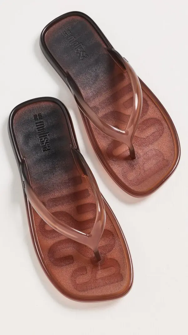 Melissa Beachwear Flip Flops - Brown/black