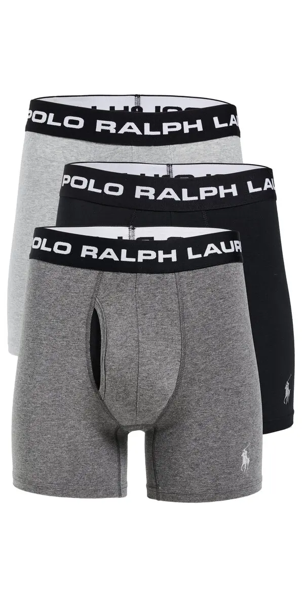 Polo Ralph Lauren Perfect Pouch Modal Boxer Briefs 3 Pack - Andover/charcoal/polo Black
