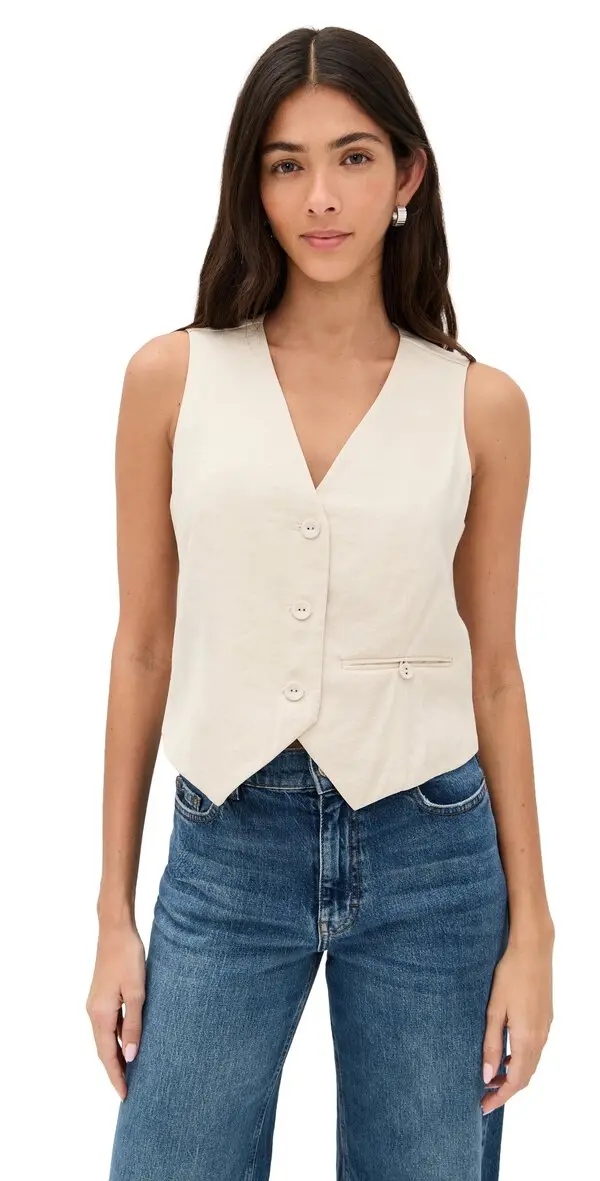 LE BOP Simone Satin Vest - Ivory