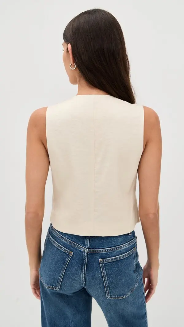 LE BOP Simone Satin Vest - Ivory
