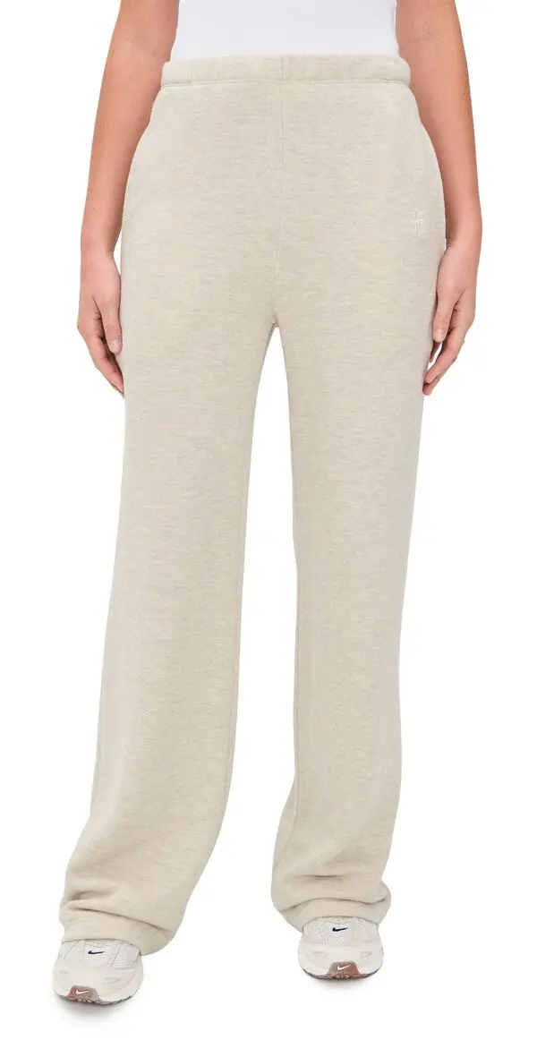 Eterne Oversized Wide Leg Sweatpants - Heather Oatmeal