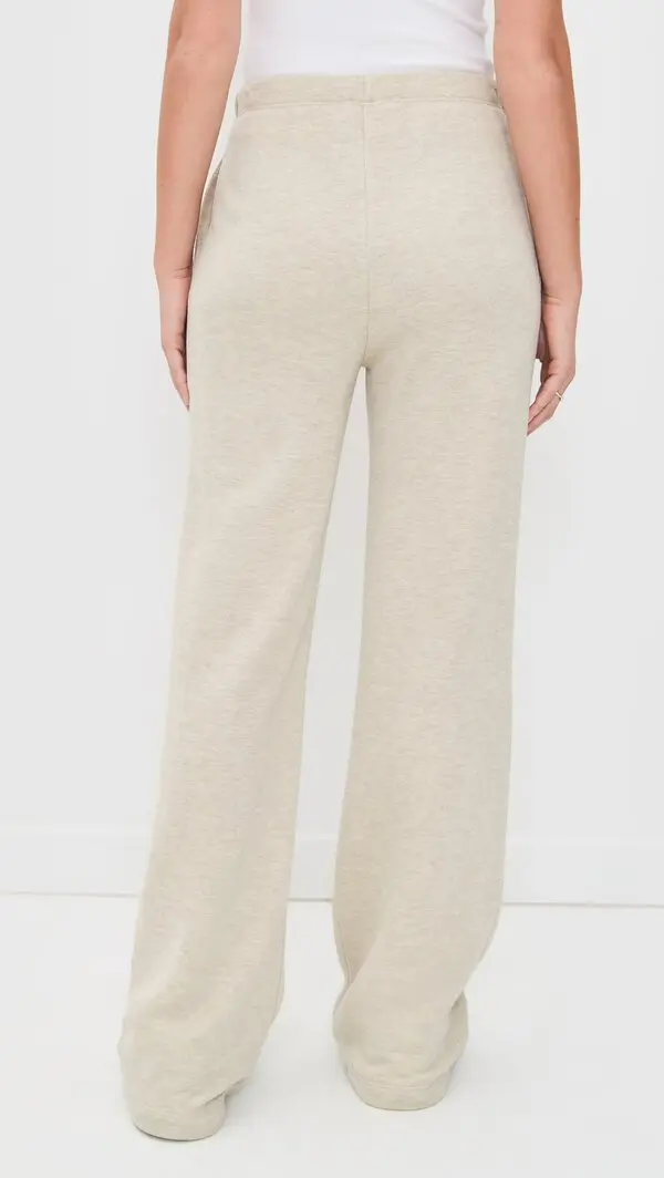 Eterne Oversized Wide Leg Sweatpants - Heather Oatmeal
