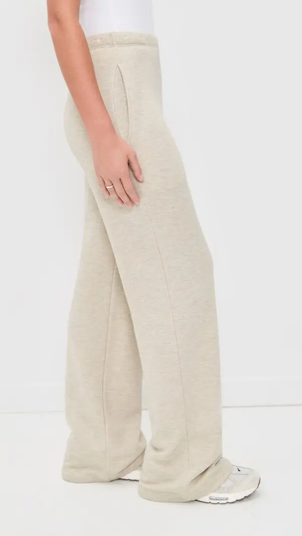 Eterne Oversized Wide Leg Sweatpants - Heather Oatmeal