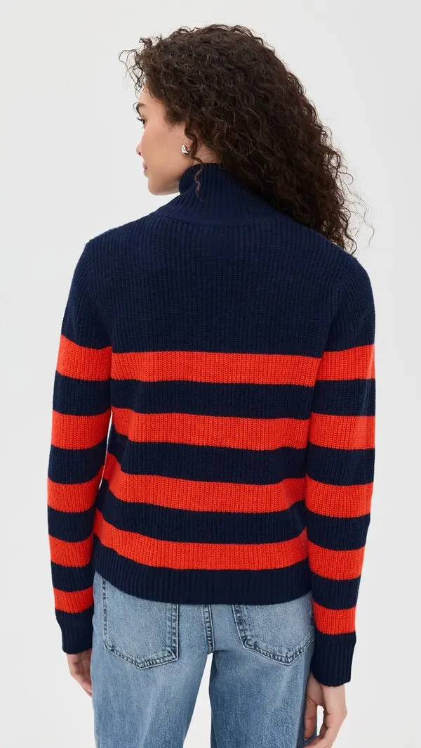 Kule Striped Zip-up Wool-cashmere Sweater
