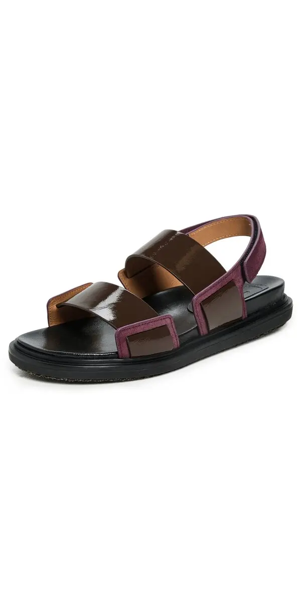 Marni Fussbett Sandals - Dark Brown/bordeaux