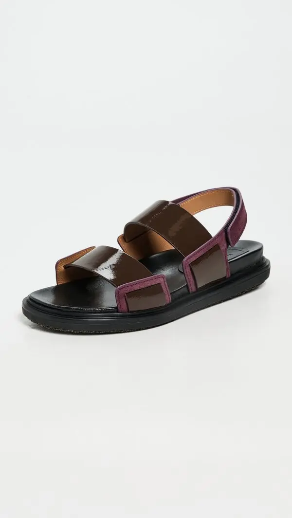 Marni Fussbett Sandals - Dark Brown/bordeaux