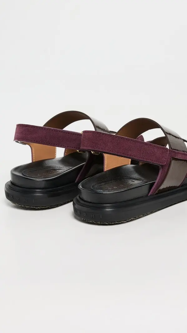 Marni Fussbett Sandals - Dark Brown/bordeaux
