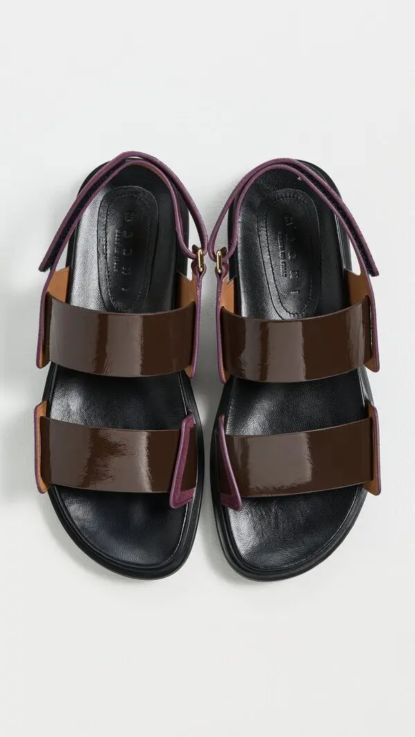 Marni Fussbett Sandals - Dark Brown/bordeaux