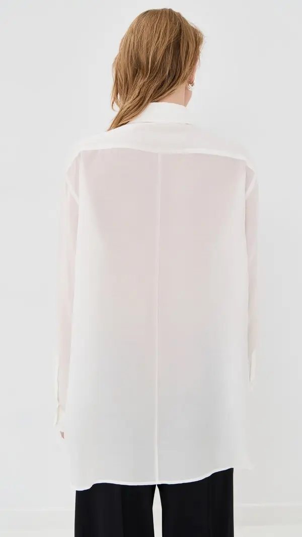 Tibi Silk Voile Pintucked Shirt