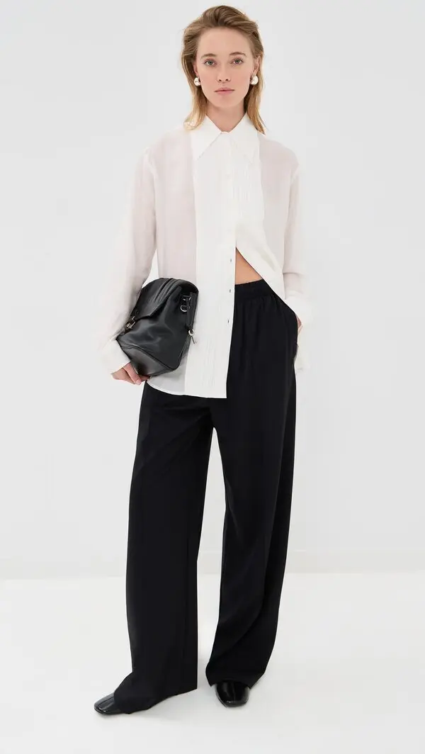 Tibi Silk Voile Pintucked Shirt