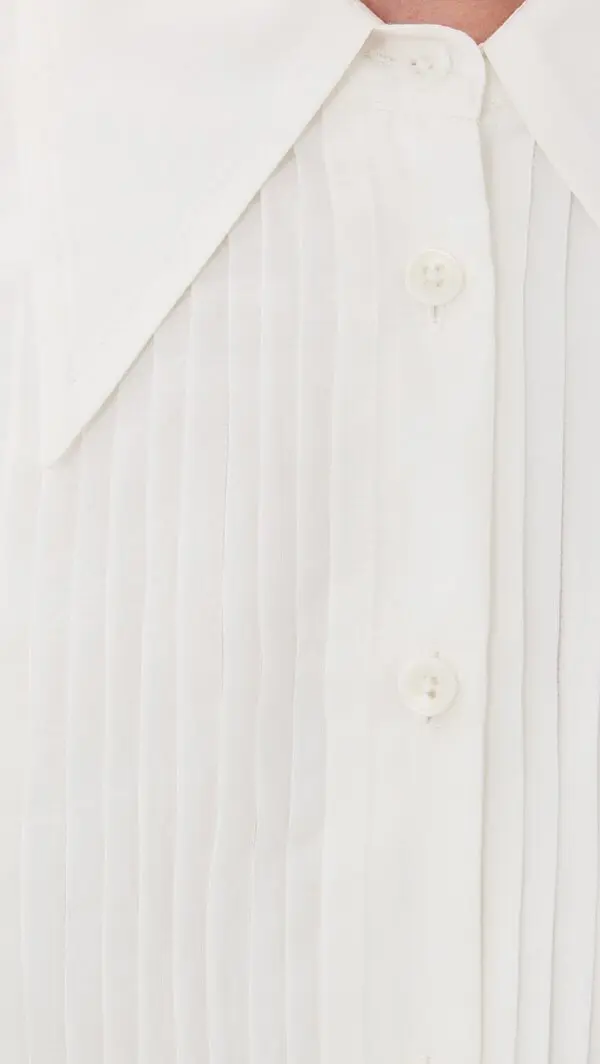 Tibi Silk Voile Pintucked Shirt