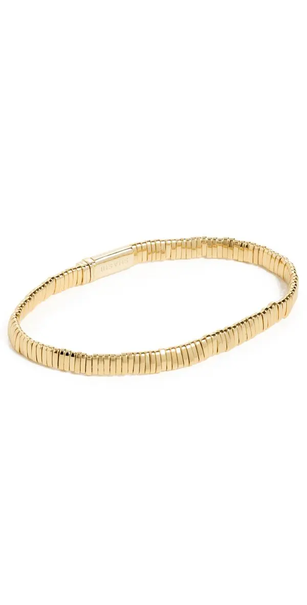 Shashi Tilu Striated Bracelet With Clasp - Gold Slim