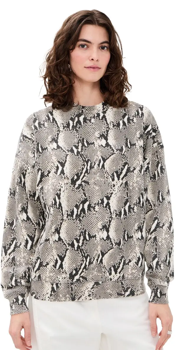 ANINE BING Miles Snakeskin Print Sweatshirt - Washed Python
