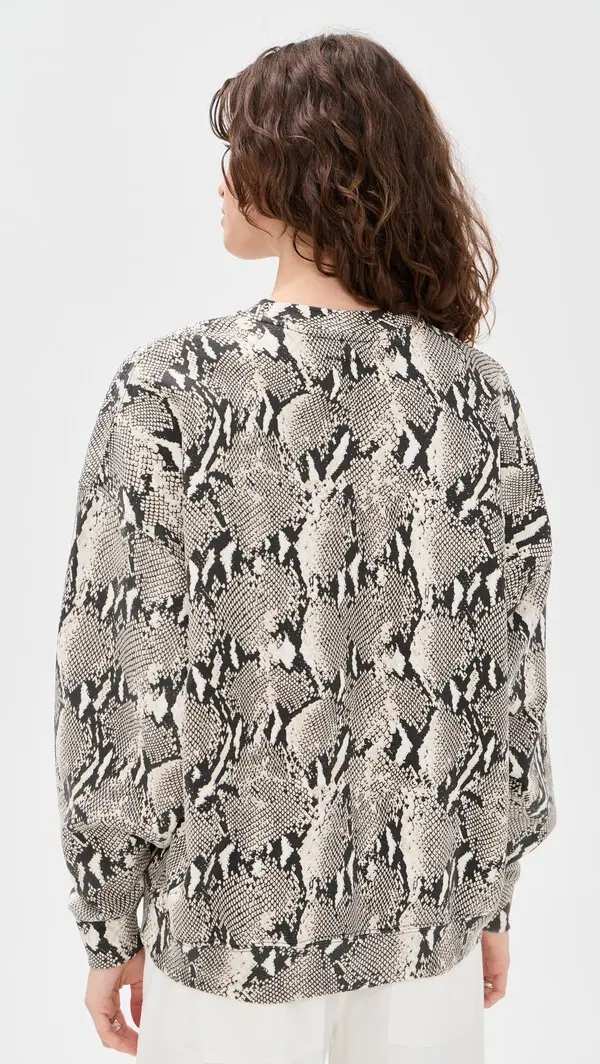 ANINE BING Miles Snakeskin Print Sweatshirt - Washed Python