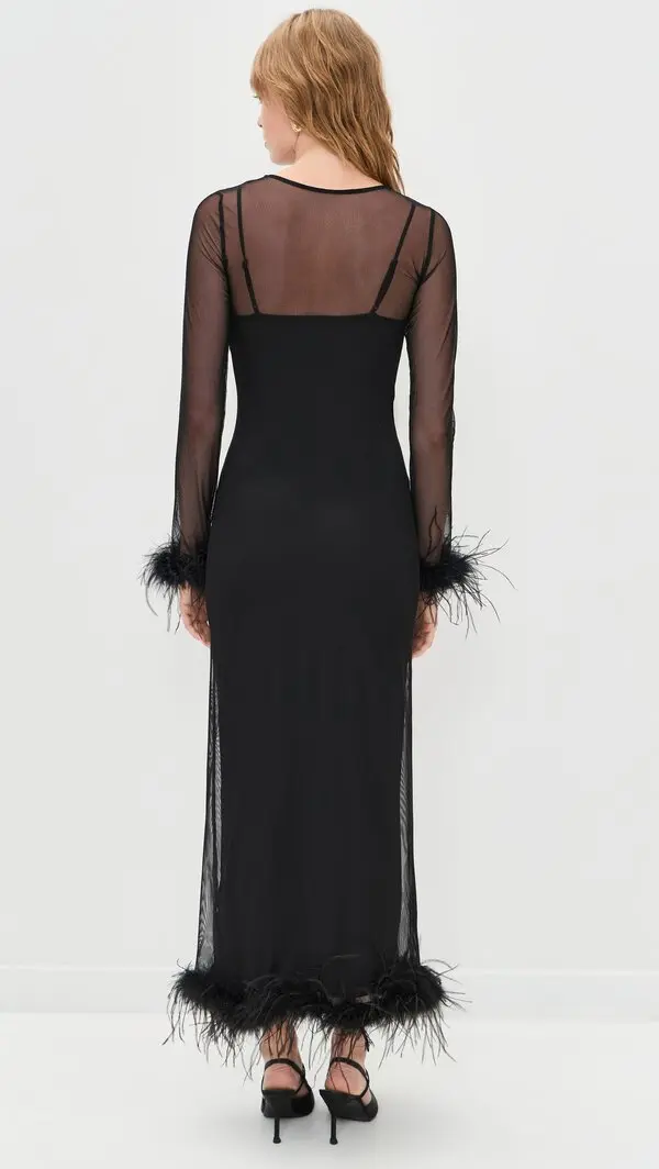 mesh brown dress Mimi Brown Mesh Knitted Maxi Dress