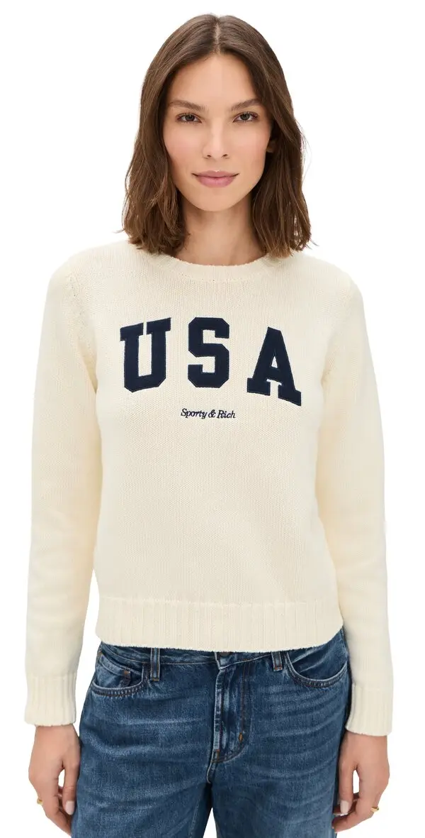 SPORTY & RICH Usa Knitted Sweater