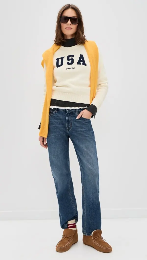 SPORTY & RICH Usa Knitted Sweater