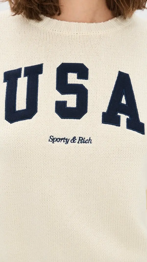 SPORTY & RICH Usa Knitted Sweater
