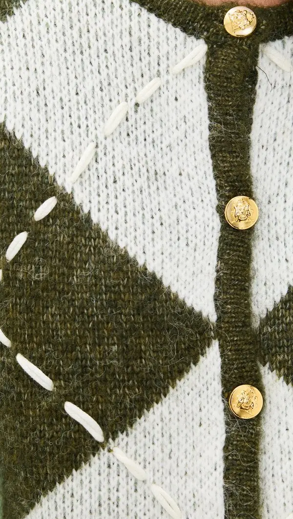 English Factory Argyle Cardigan - Green
