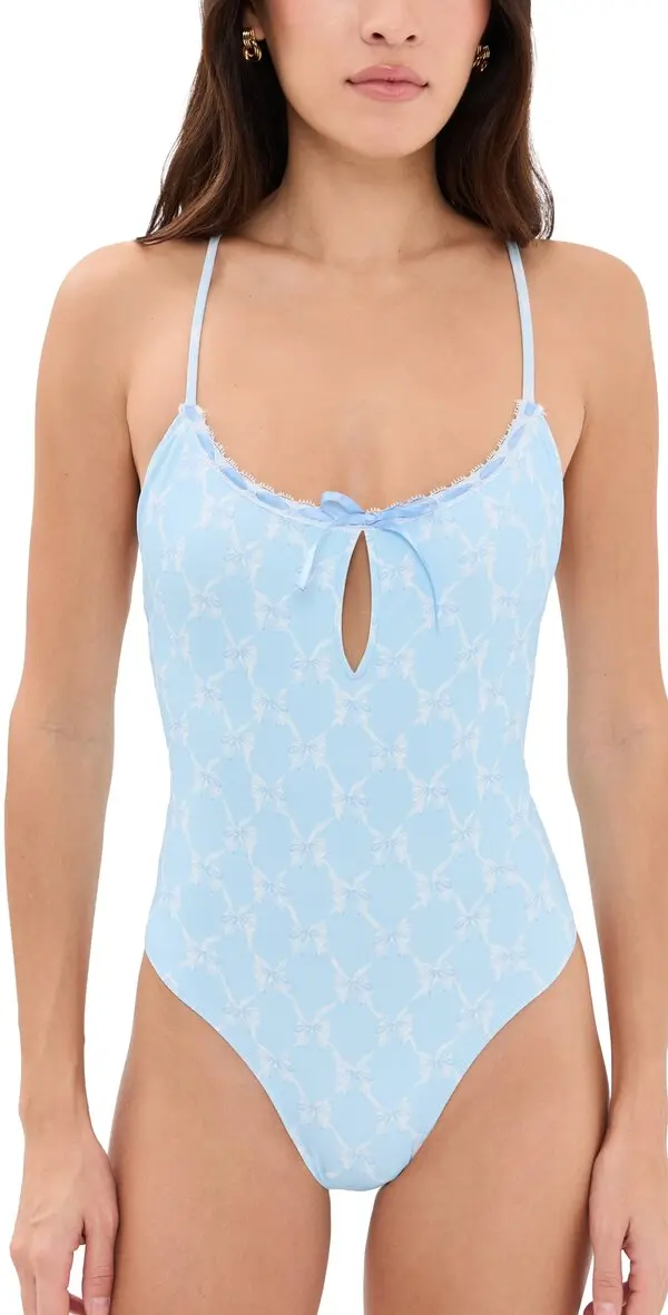 LoveShackFancy Laguna One-piece - Chilled Blue