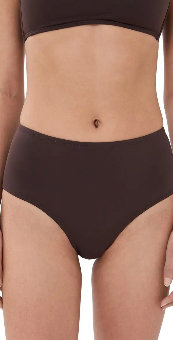 Staud Devon High-rise Bikini Bottom - Dark Chocolate