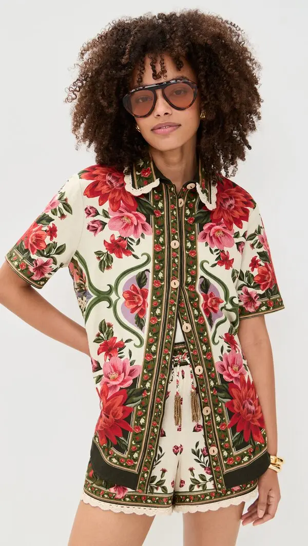 Farm Rio Floral Print Shirt