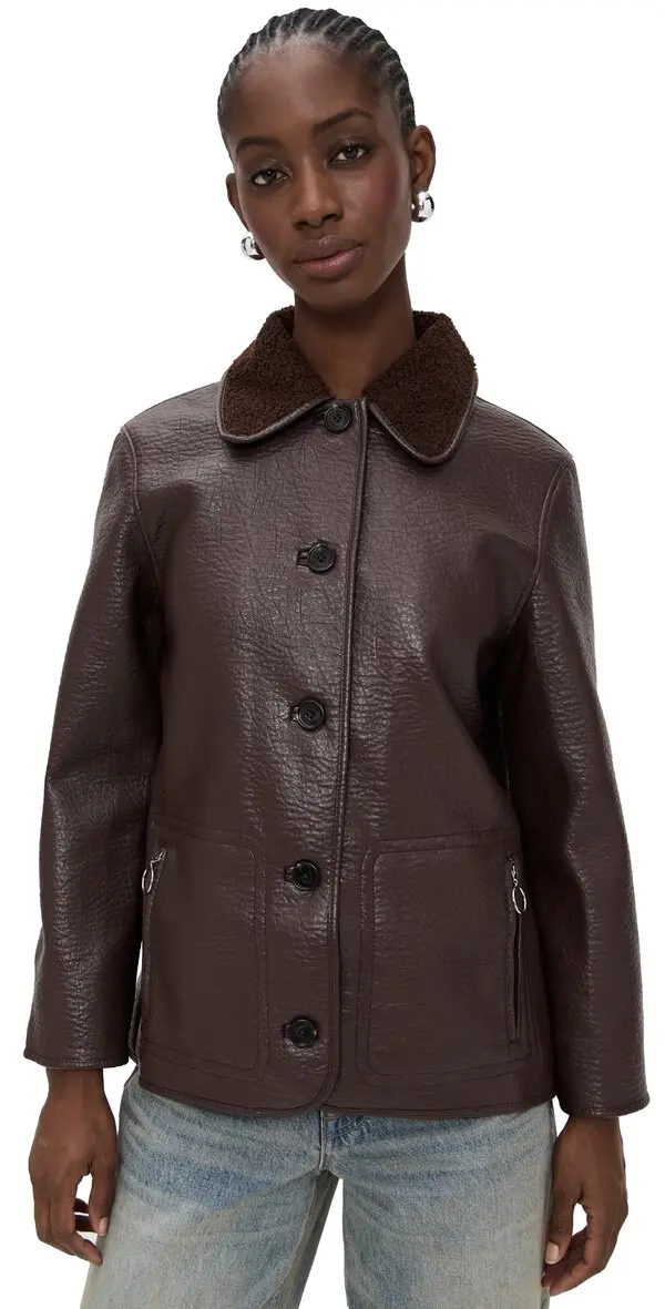 Rails Luis Faux Leather Jacket - Walnut