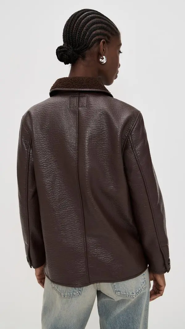 Rails Luis Faux Leather Jacket - Walnut