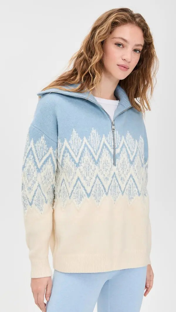 Varley Fair Isle Half Zip Pullover