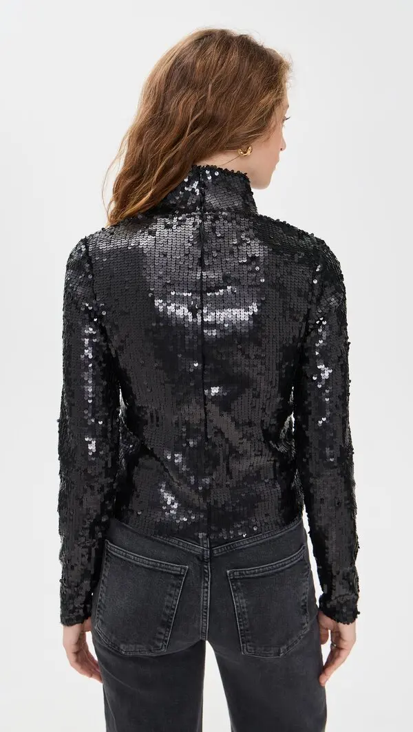 Rag & Bone Lucy Sequin Turtleneck Top