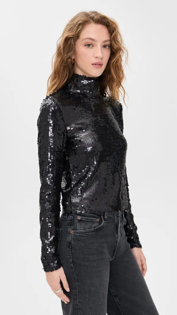 Rag & Bone Lucy Sequin Turtleneck Top