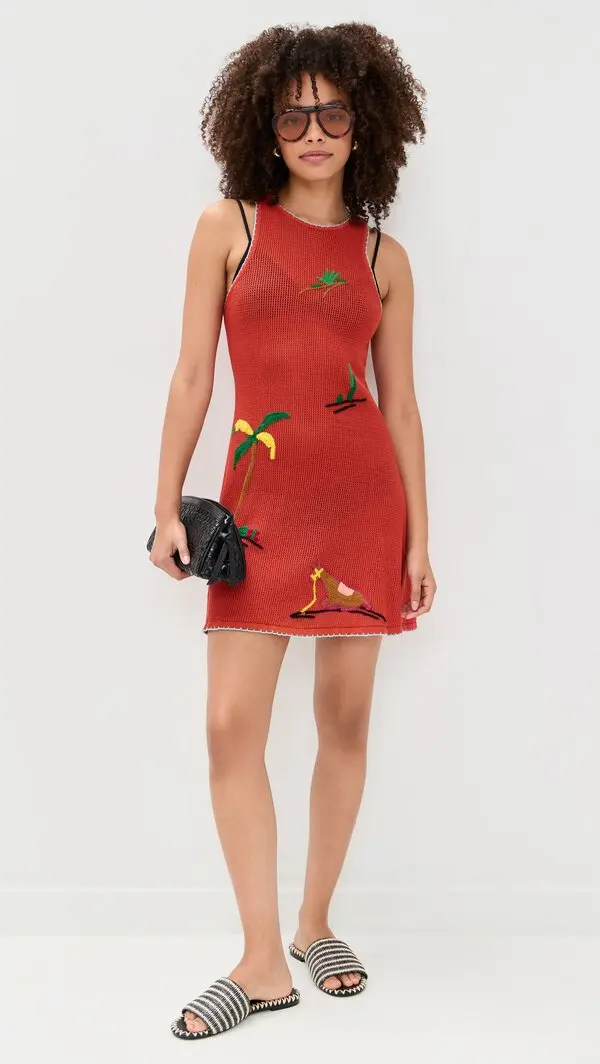 Staud Marea Embroidered Mini Dress