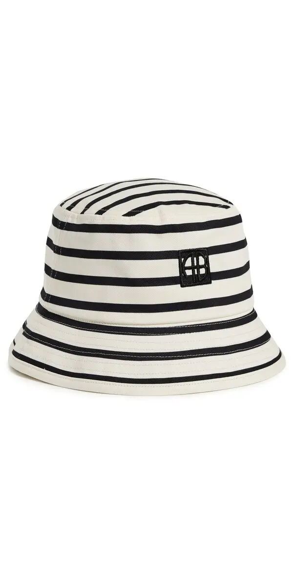 ANINE BING Nicks Bucket Hat - Black Stripe French Terry