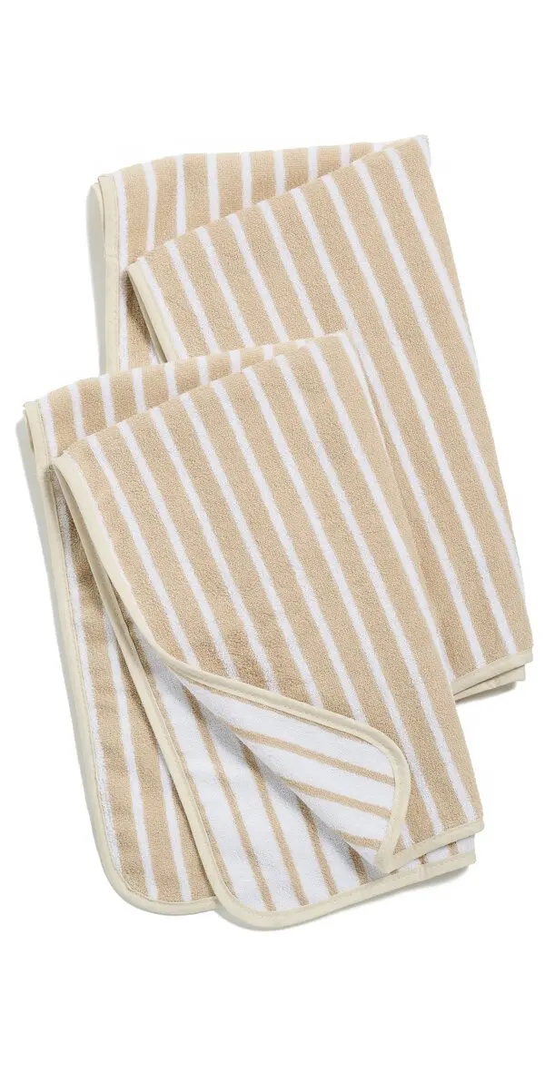 WEEZIE Patterned Signature Hand Towels 2 Pack - Parker Sand