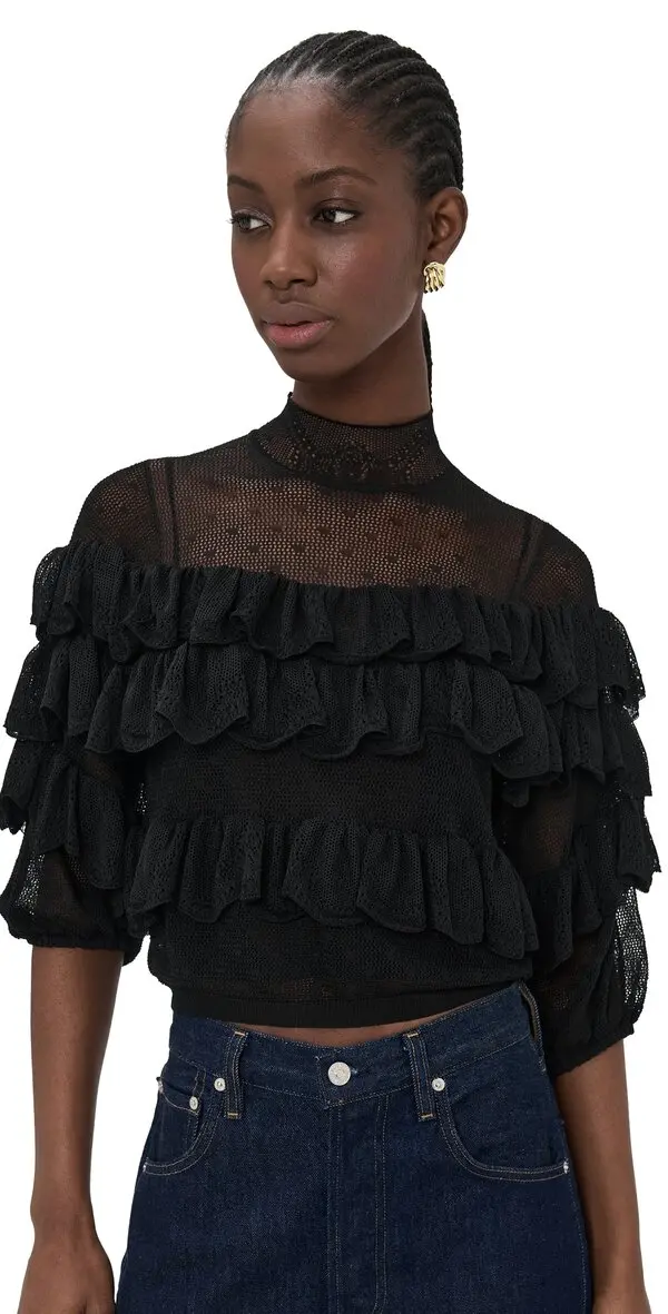 Ulla Johnson Corinna Top With Tiered Ruffles