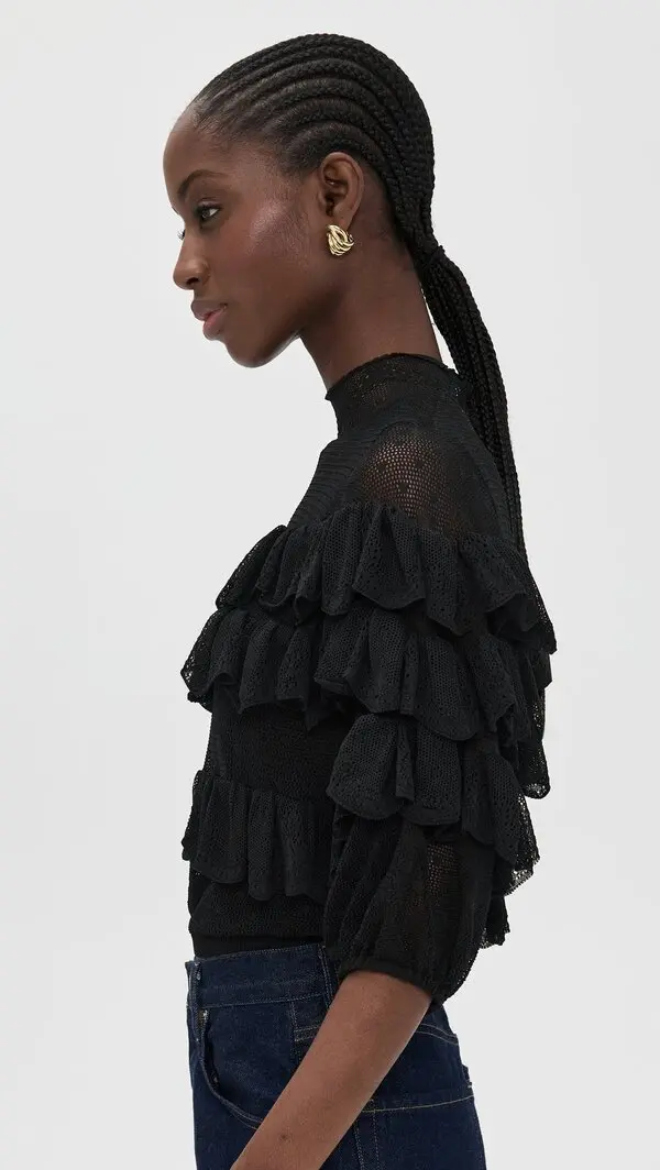 Ulla Johnson Corinna Top With Tiered Ruffles