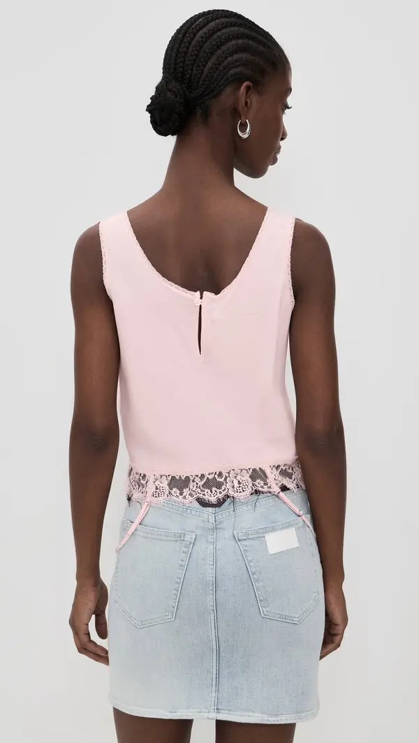 MAISON MARGIELA Lace-trimmed Chevron Tank