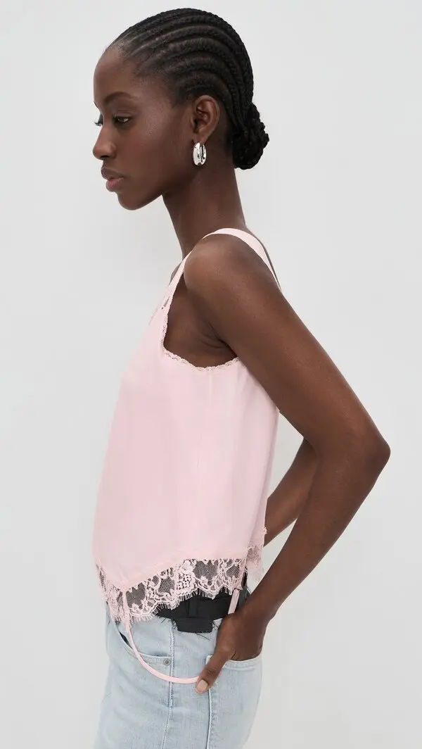 MAISON MARGIELA Lace-trimmed Chevron Tank