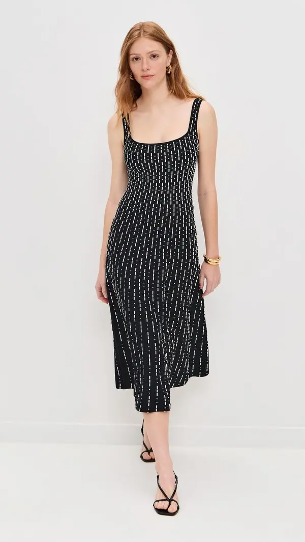 Staud Women's Ellison Dress - Black - Size L - Black Geo