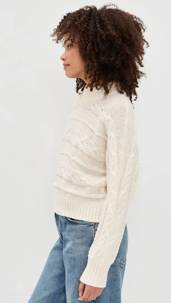 Z Supply Arctic Cable Knit Crewneck Sweater
