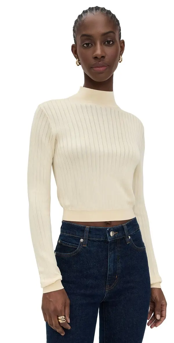 FRAME Crop Fitted Turtleneck