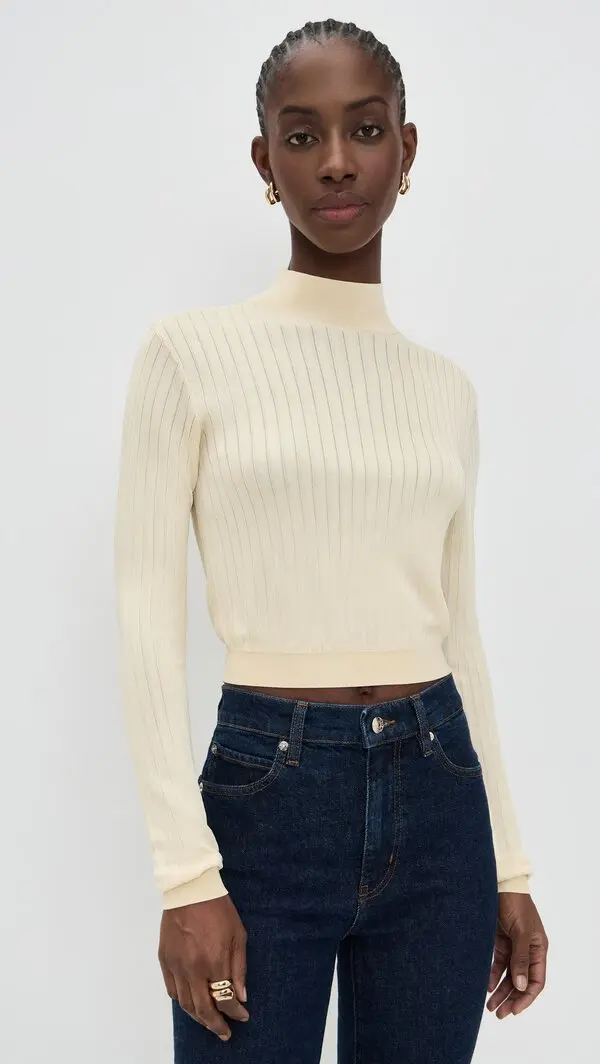 FRAME Crop Fitted Turtleneck