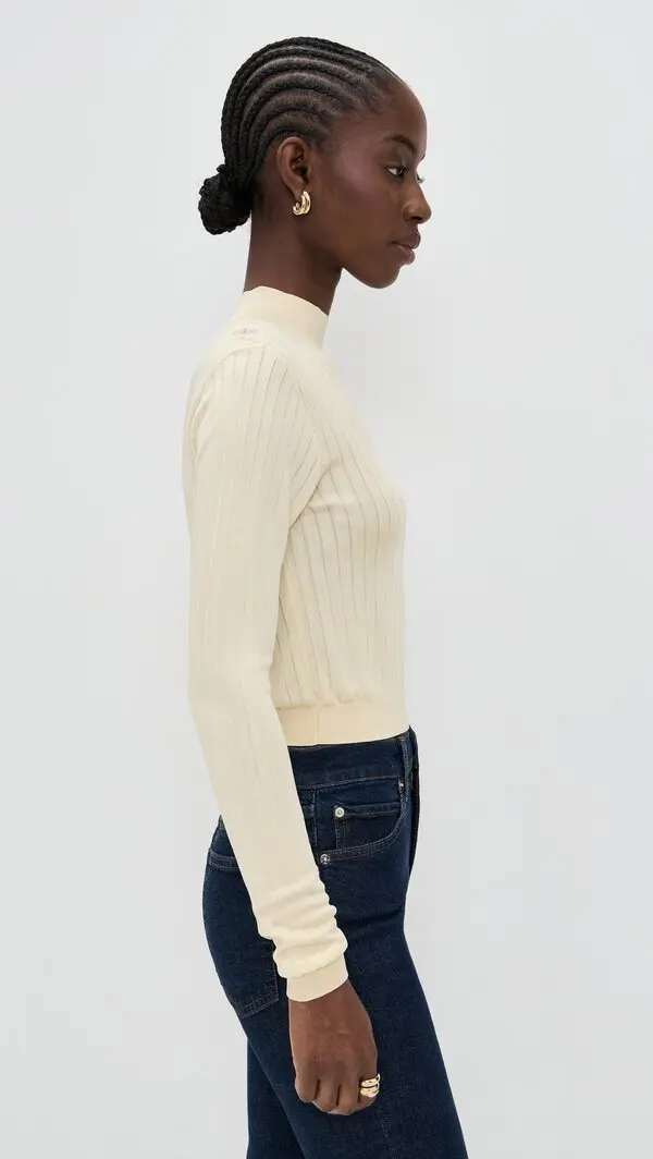 FRAME Crop Fitted Turtleneck