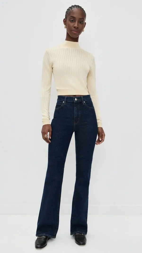 FRAME Crop Fitted Turtleneck