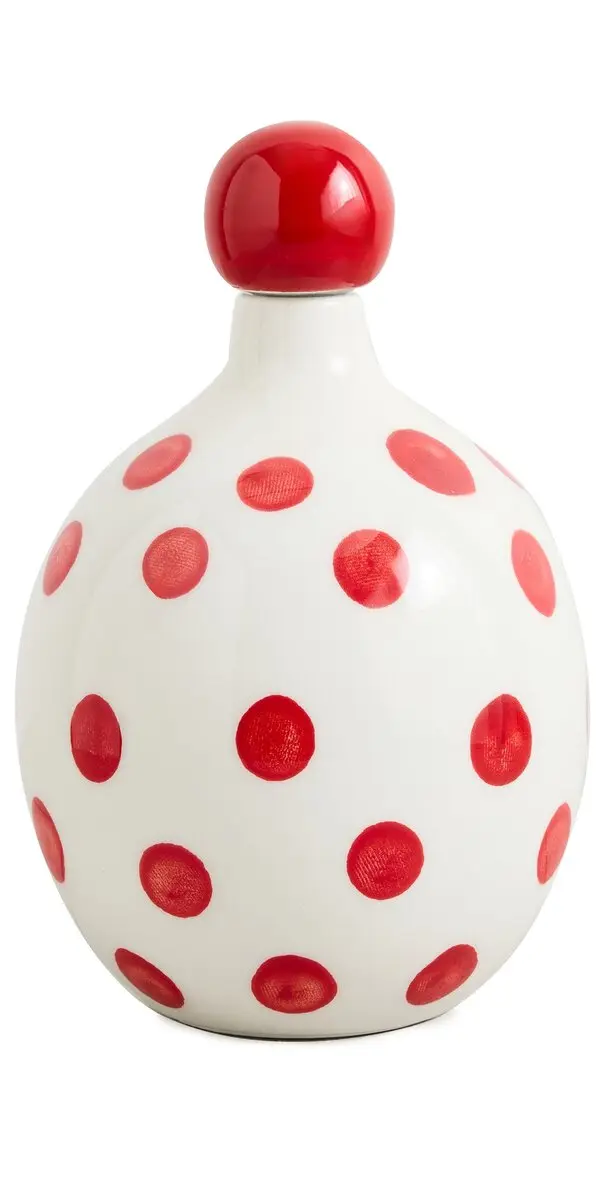 ZAFFERANO Lido Ceramic Bottle By - Red Polka Dot